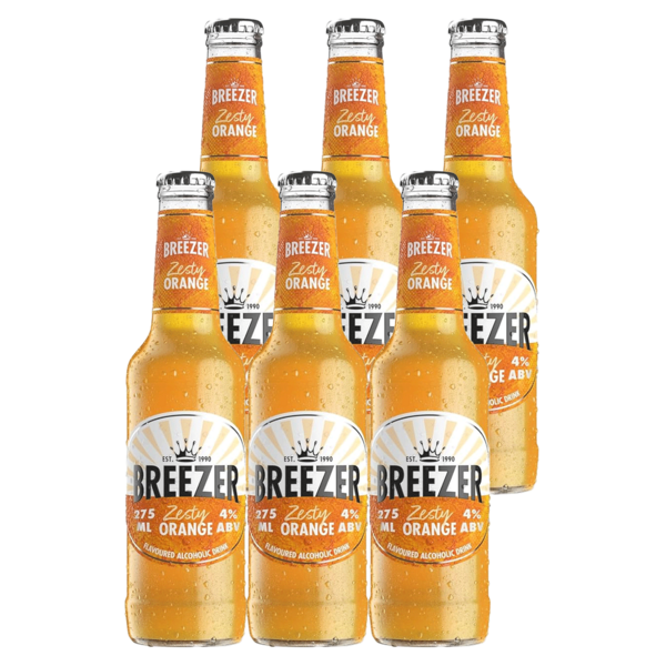 Buy 6 x Bacardi Breezer Zesty Orange Bottle Pack 275ml at the best ...