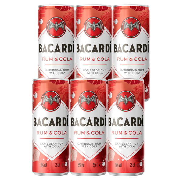 Buy 6 x Bacardi Rum & Cola Can Pack 250ml at the best price - Paneco ...