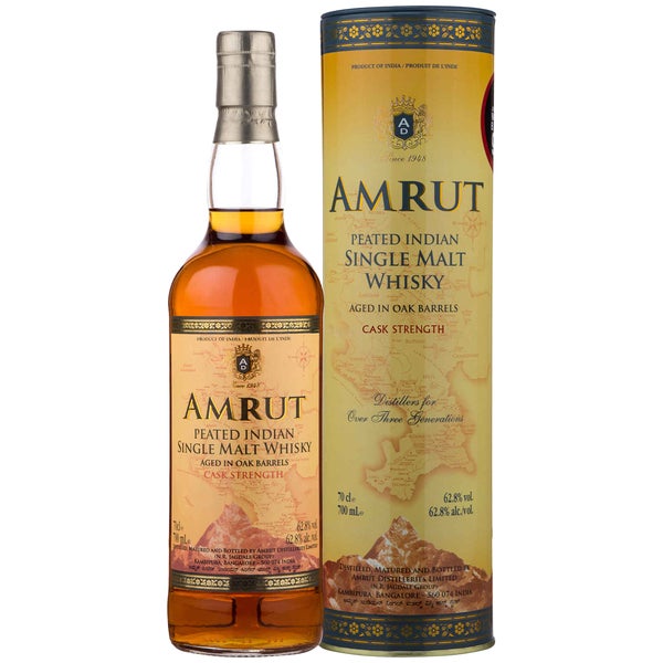 Buy Amrut Peated Cask Strength Single Malt 700ml w/Gift Box at the best ...
