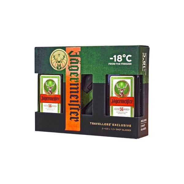 Buy Jagermeister Twinpack 2x 500ml Giftset w/ 2 Shot Glasses at the ...