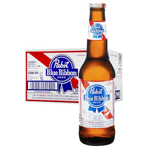 Buy 24 x Pabst Blue Ribbon American Lager Beer Bottle Case 355ml at the ...