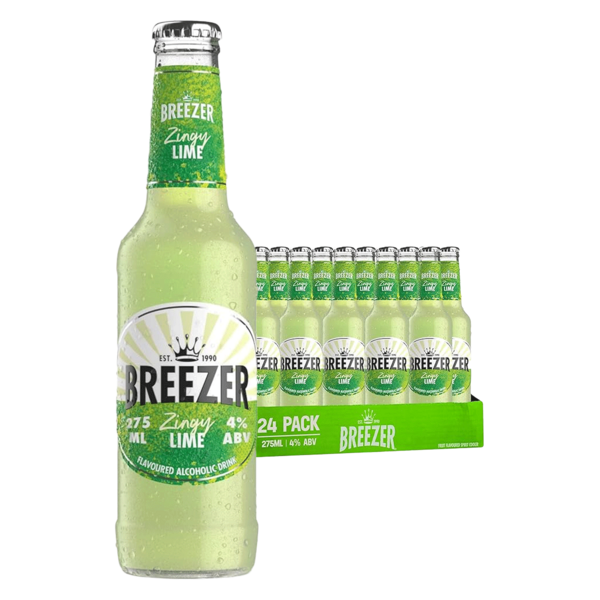 Buy 24 x Bacardi Breezer Zingy Lime Bottle Case 275ml at the best price ...