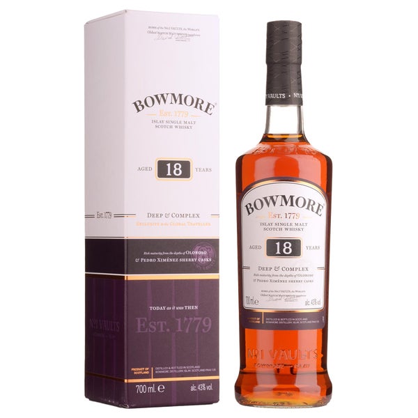 Buy Bowmore 18 Year Old Deep & Complex 700ml w/Gift Box at the best price - Paneco Singapore