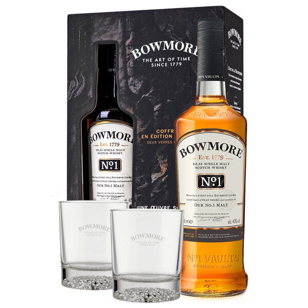 Buy Bowmore No.1 Single Malt 700ml Gift Set w/ 2 Glasses at the best ...